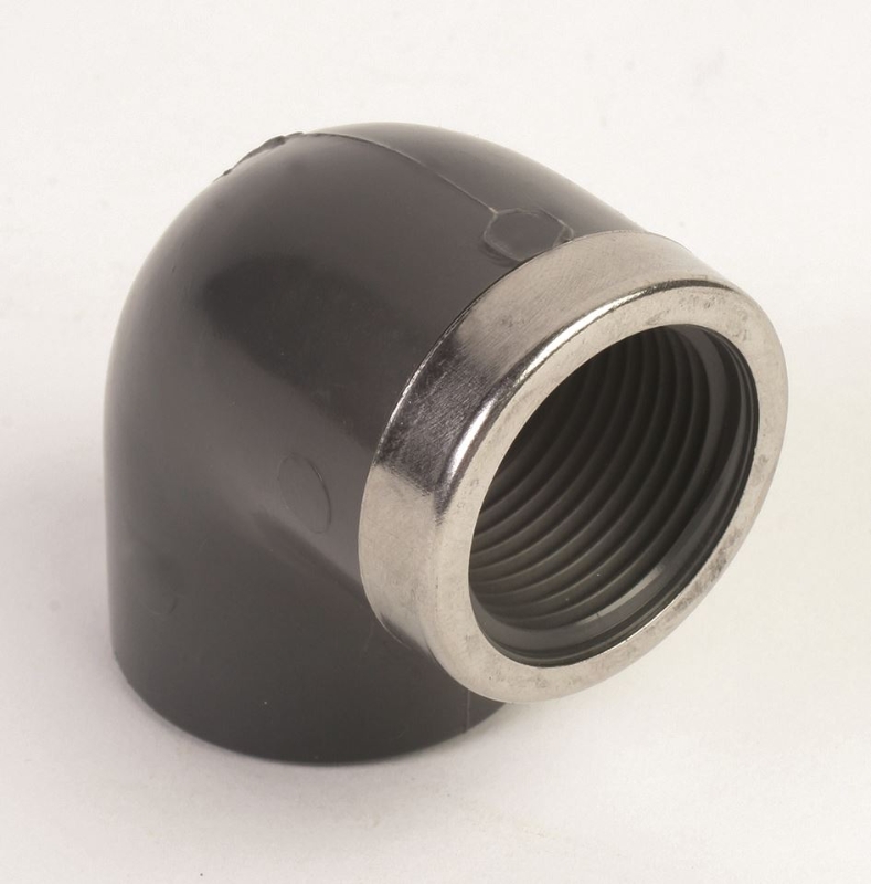 PVC-U ELBOW 90 PLAIN/THREADED WITH METAL REINFORCING RING - Teignflex Ltd