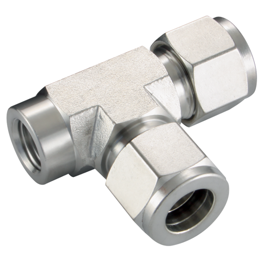 Twin Ferrule Metric Run Tee Female npt - Teignflex Ltd
