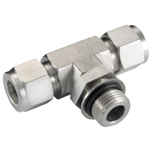 Twin Ferrule Metric Positionable Branch Tee Male BSPP - Teignflex Ltd